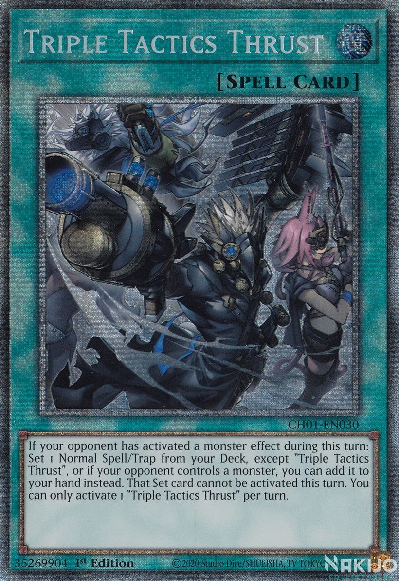 Triple Tactics Thrust (alternate art) - CH01-EN030 - Starlight Rare ...